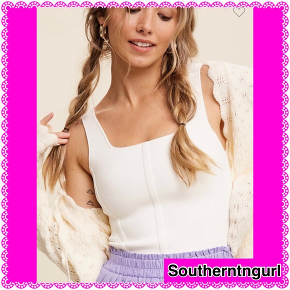 Listicle | Tops | Nwt Listicle Corset Bodycon Style Piping Square Neck ...